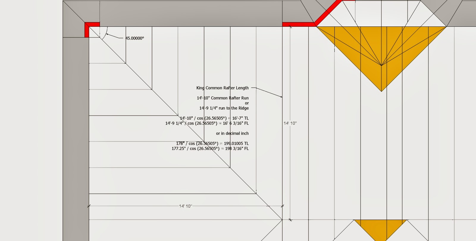 Roof Framing Geometry: Hip & Valley Roof Framing Example # 1