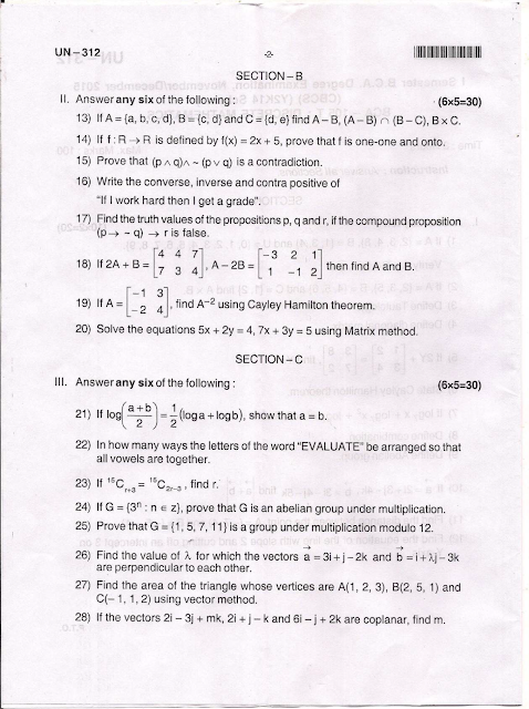 Bangalore University bca bca - 105 t : Discrete Mathematics November December 2015 Question ...