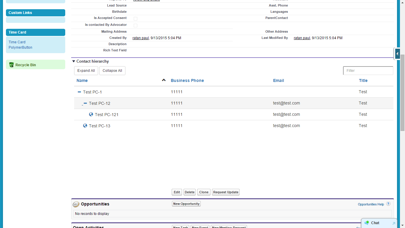 Salesforce Development Account Hierarchy Or Any Sobject Hierarchy Visualforce Component