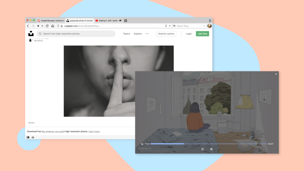 Vivaldi 3.2 ottiene il tasto disattivazione audio per i video Picture ...