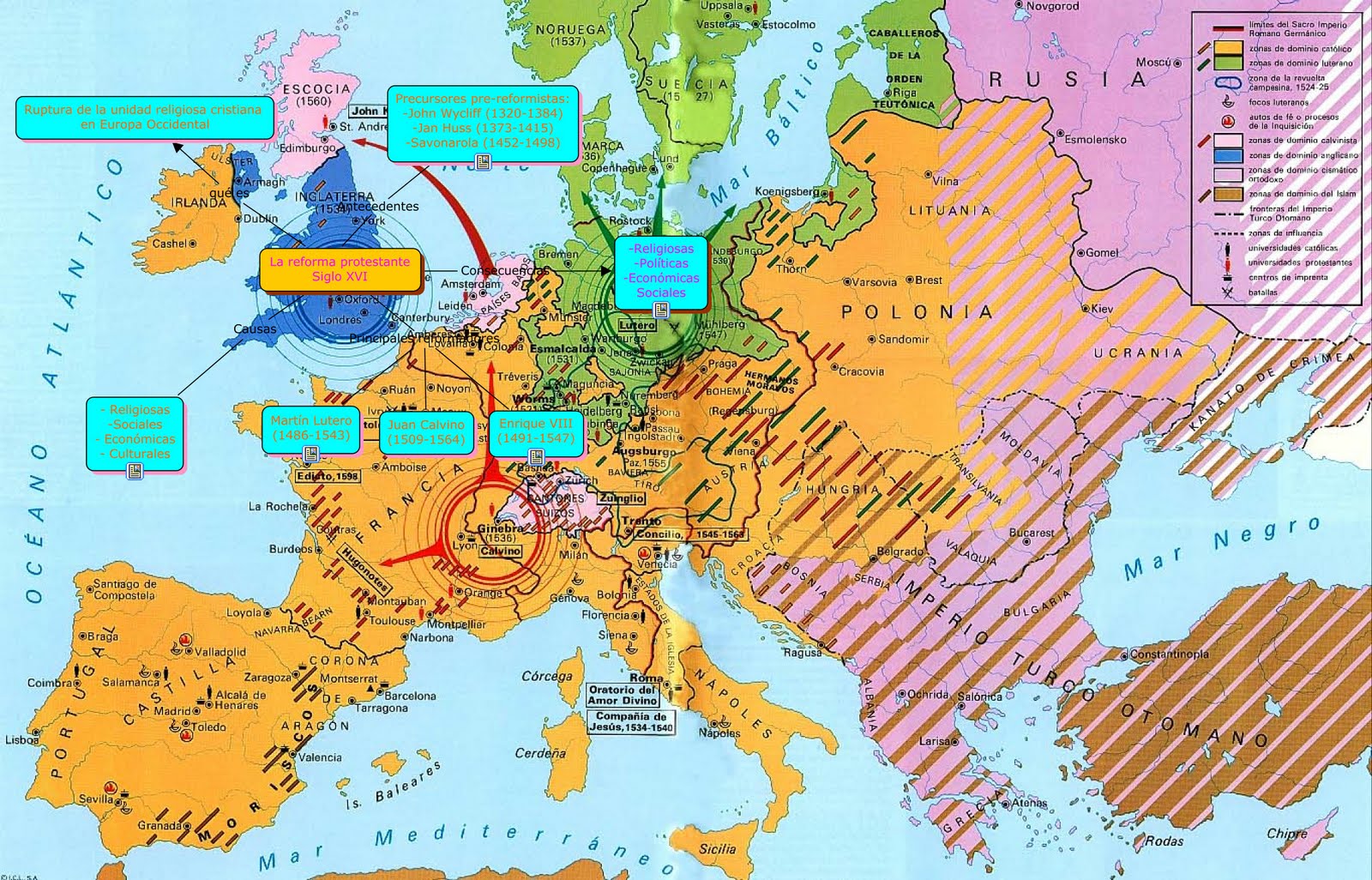 Aprendiendo a pensar la historia: Mapa Conceptual-La reforma Protestante