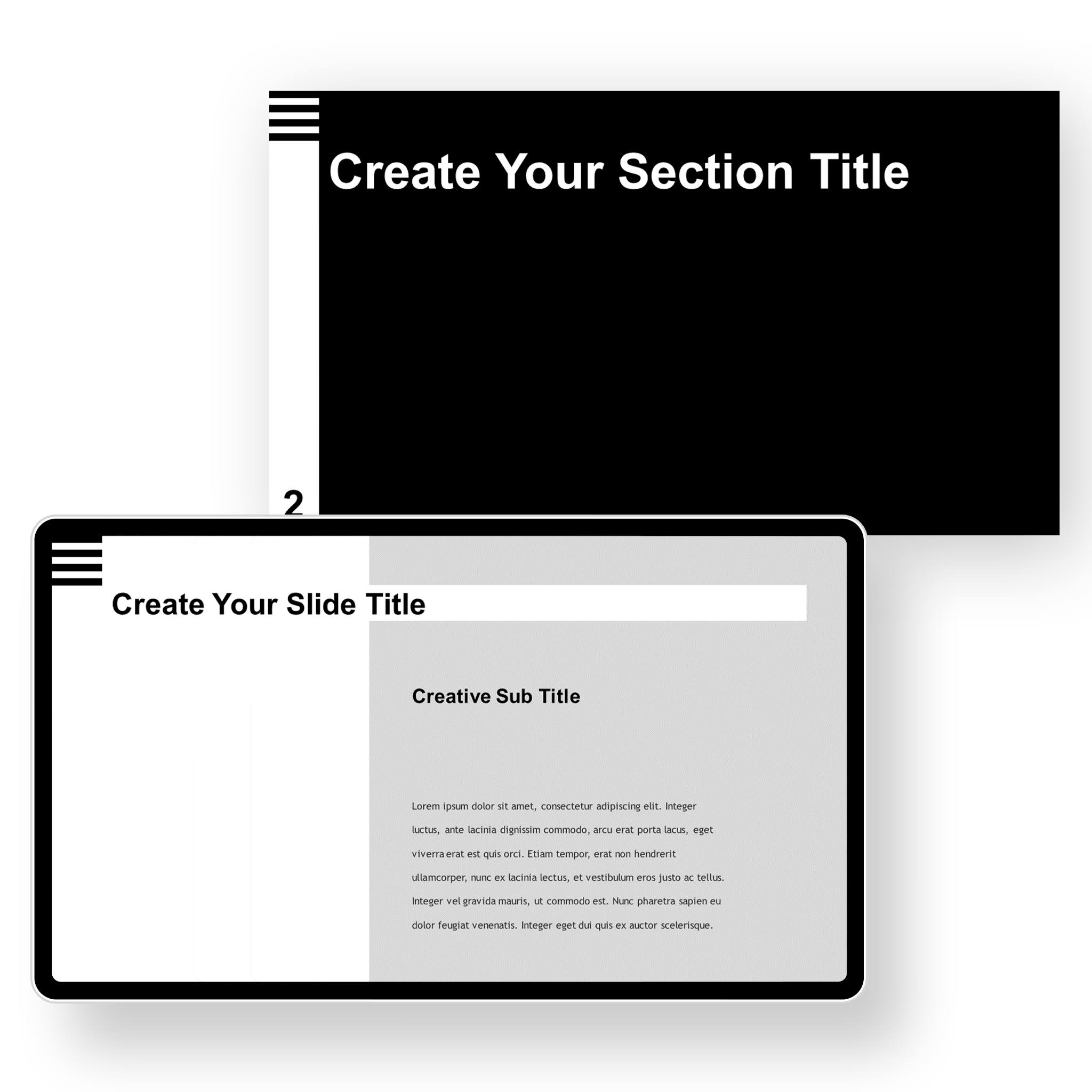 B&W Normal PowerPoint Templates - PowerPoint Free