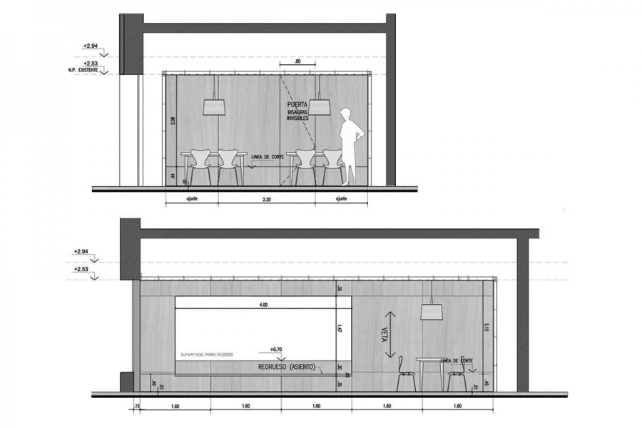 loos: Ejemplos de plantas y cortes Esc. 1:100