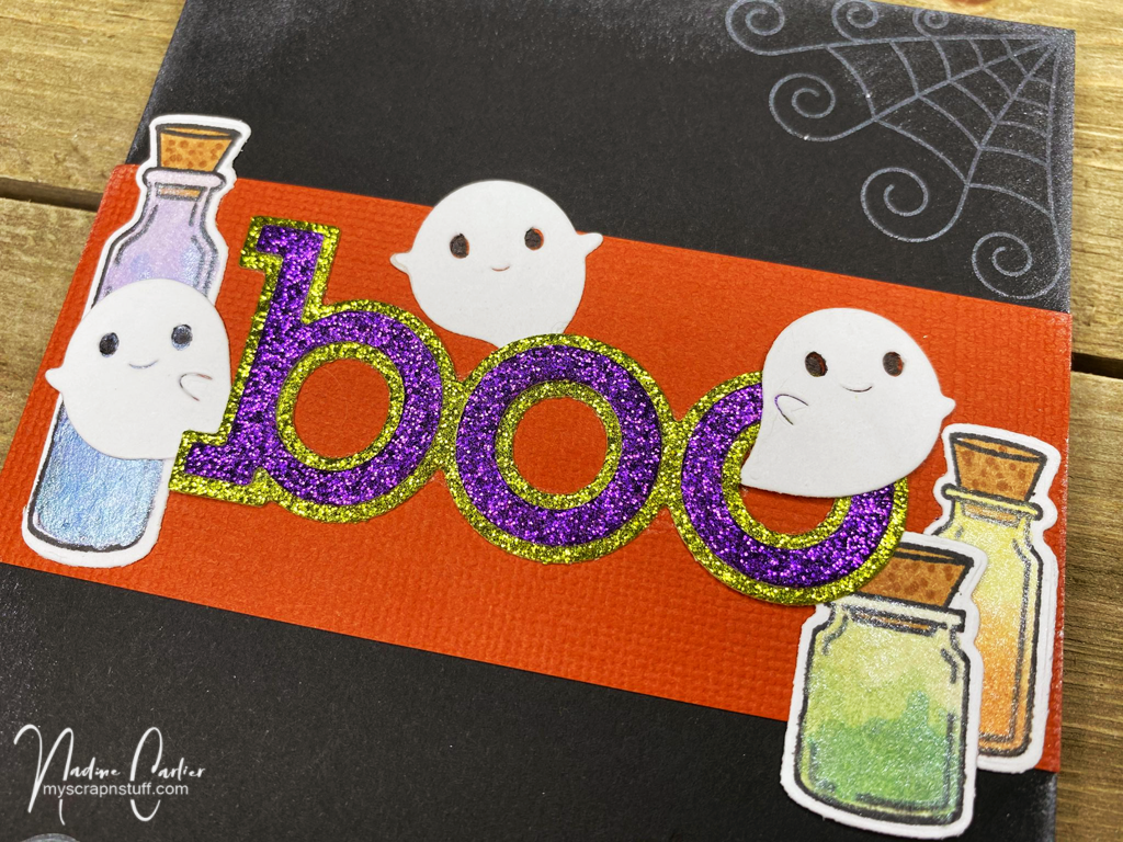 Halloween Boo Card Using Dies And Stamps ~ Nadine Carlier
