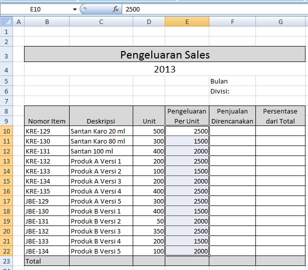 LAPORAN EXPENSE/PENGELUARAN