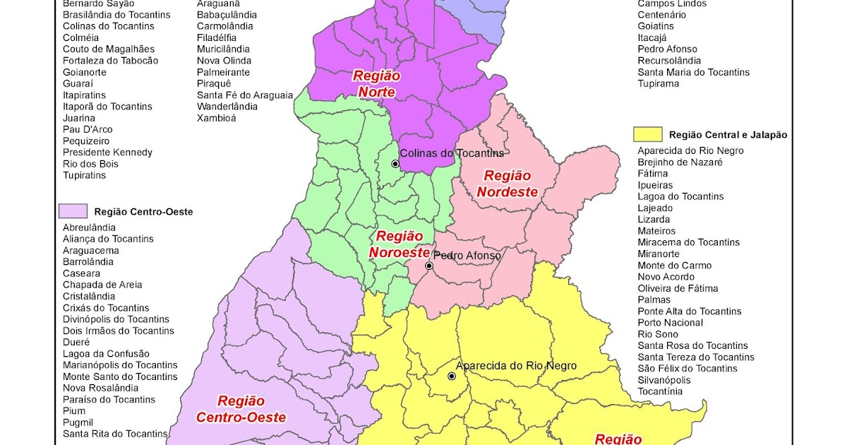 Mapa Do Tocantins Com As Cidades - FDPLEARN