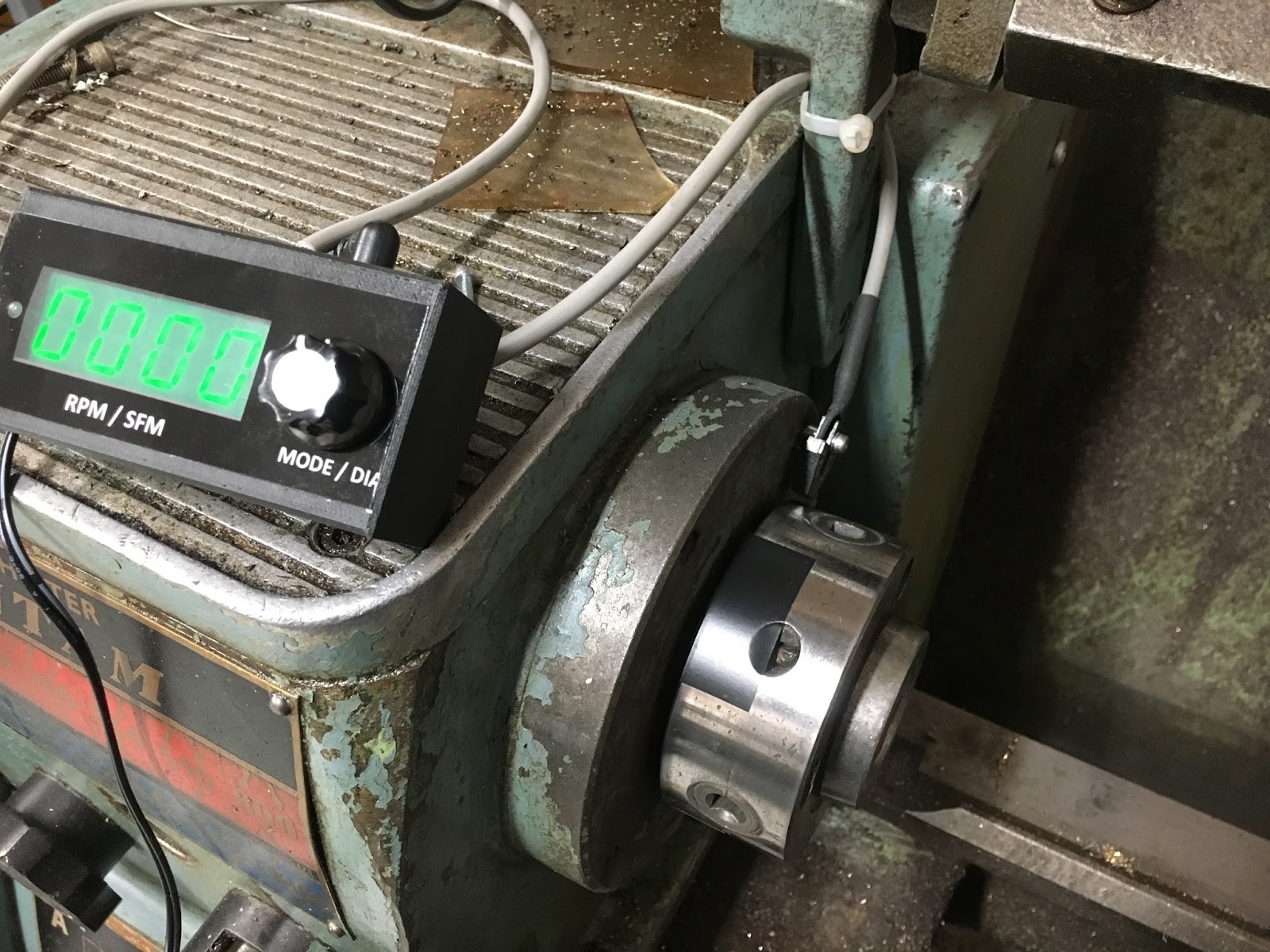 The Mighty Shiz: Machtach rpm and sfm meter for the lathe