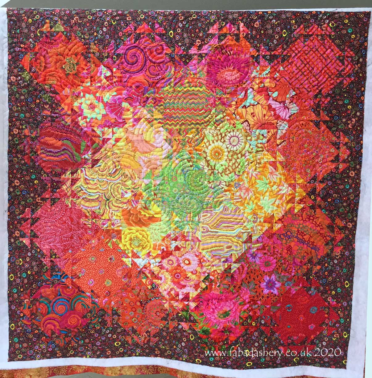 Fabadashery Longarm Quilting: Shimmering Kaffe Fassett Triangles Quilt ...
