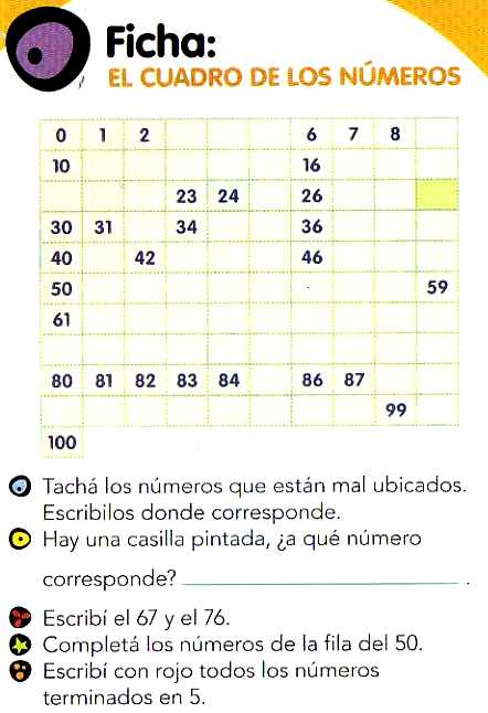 ...Aula Seño Sory...: Jugando con grillas hasta el 100