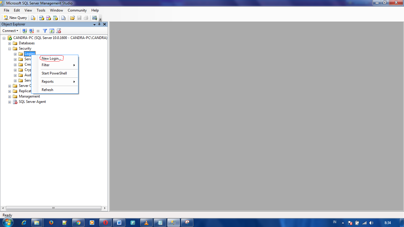 Tutorial MS. SQL Server 2008 - Cara Membuat Login - candra adi w site Tutorial MS. SQL Server 2008 - Cara Membuat Login - candra adi w site