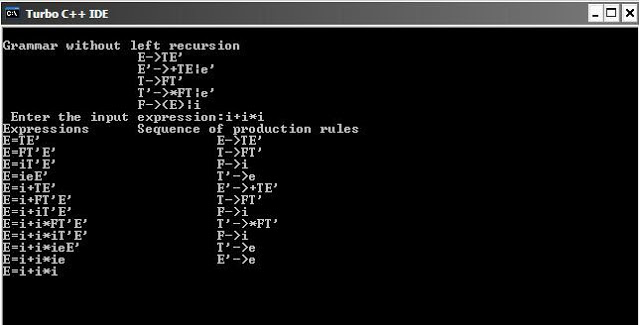 To implement Recursive Descent Parser > C Program