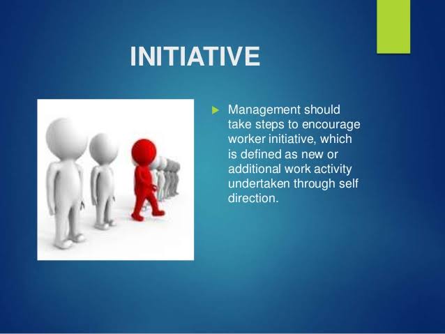 Henri Fayol's management principle . (principle of initiative )