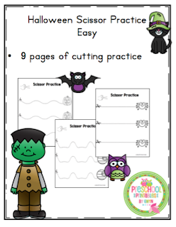 Halloween Easy Cutting Practice ~ Preschool Printables