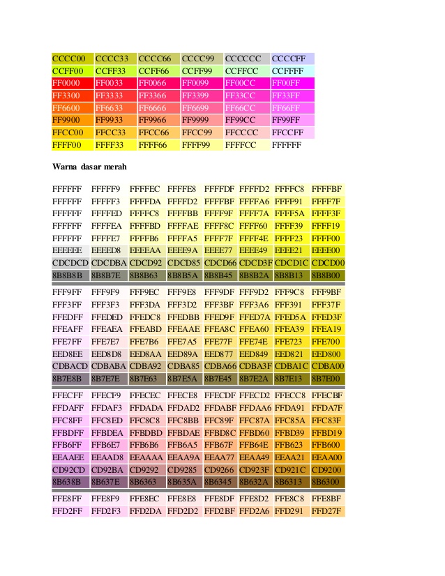 Kode Warna Html ~ JALANKITA
