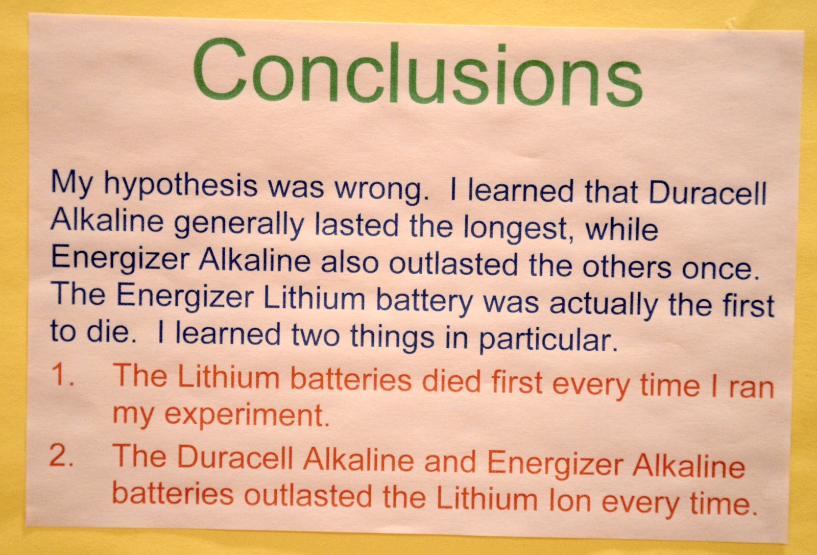 Science Conclusion Examples - Birthday Letter