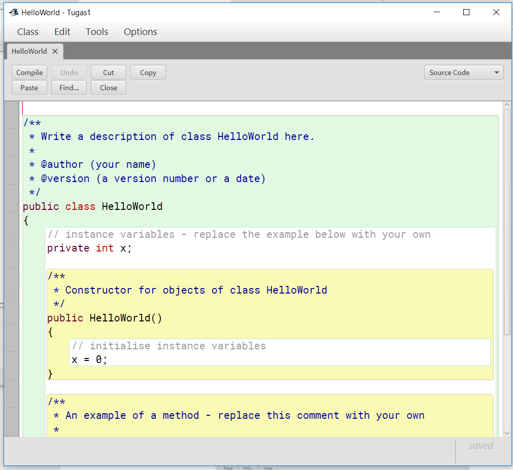 WHAT IS THE ........: TUTORIAL "HELLO WORLD" with BlueJ