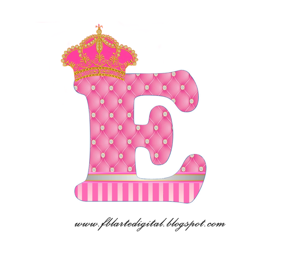 Alfabeto con Corona Dorada y Rosa. - Oh my Alfabetos!