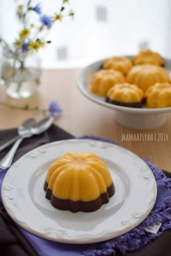 Puding Labu Kuning Lapis Coklat/Pumpkin Pudding with Chocolate Layer ...
