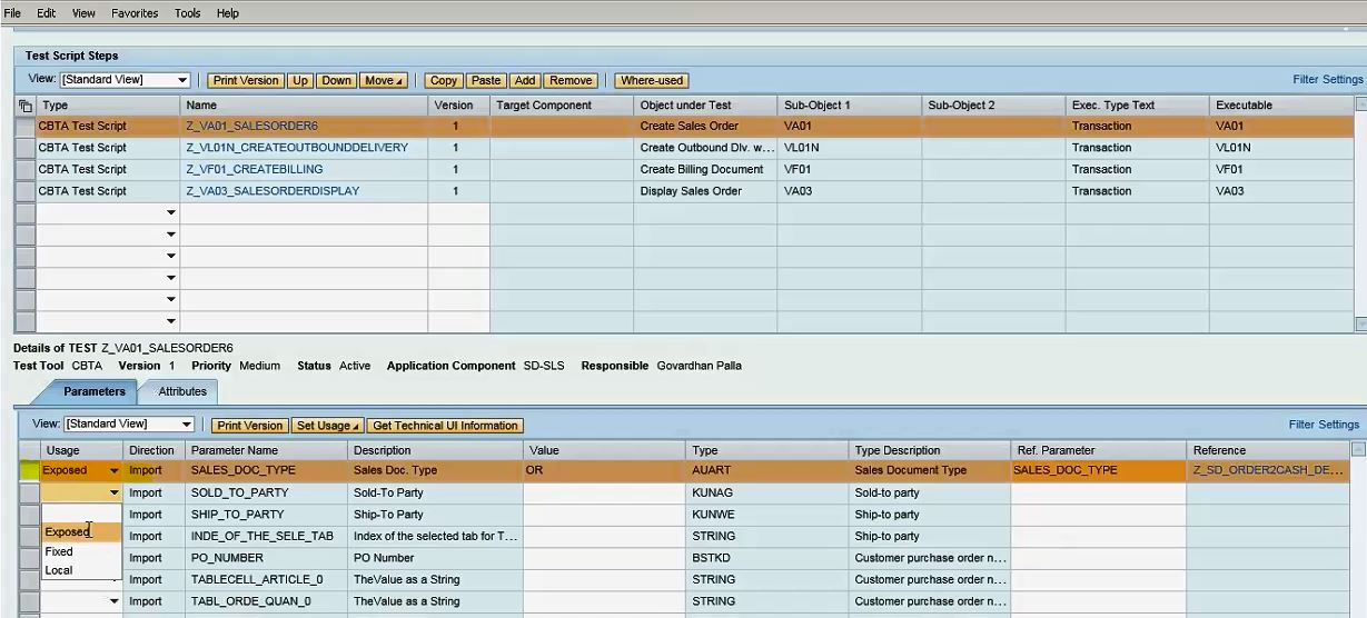 Automation Testing: SAP CBTA - Posibility of storing output parameter ...