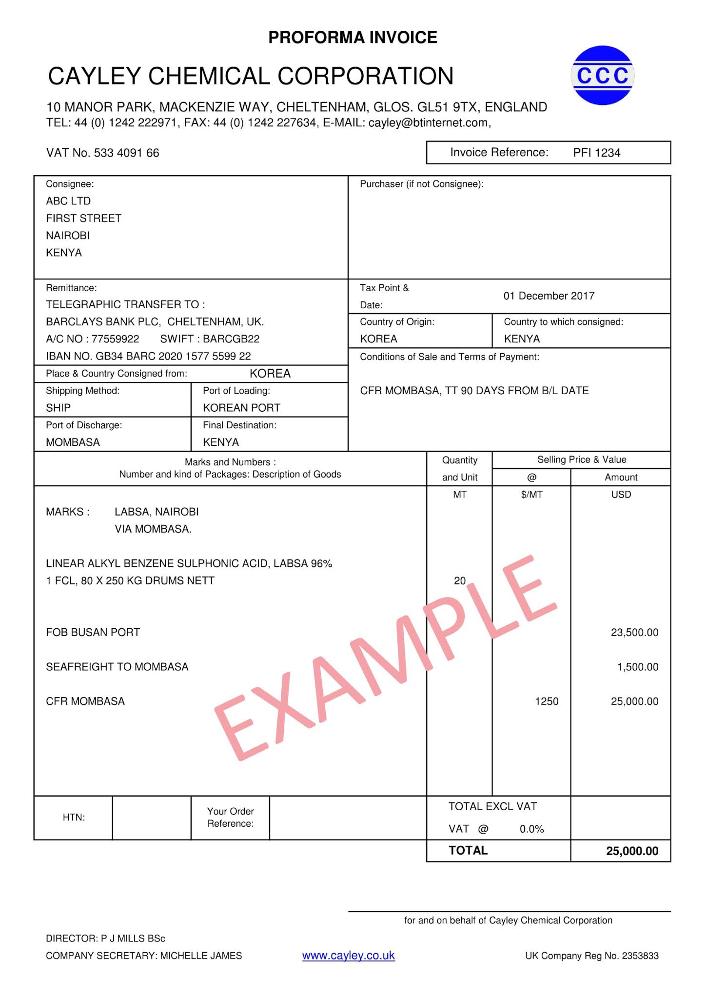 Cif Invoice Sample - Invoice Template
