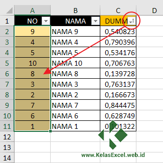 Cara Mengacak Urutan Angka di Excel | Kelas Excel