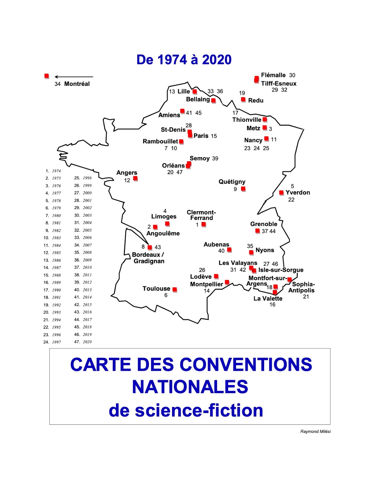 Convention de Science-Fiction 2020: Carte des conventions