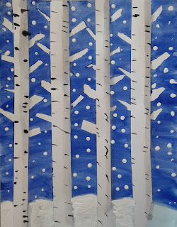 a faithful attempt: Winter Birch Tree Paintings