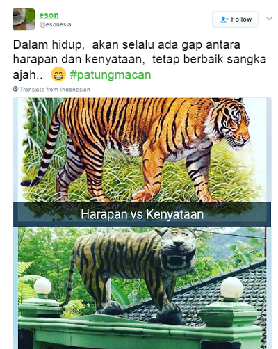 Kumpulan Meme Kocak Patung Macan Nyengir Yang Lagi Heboh | LIAT AJA