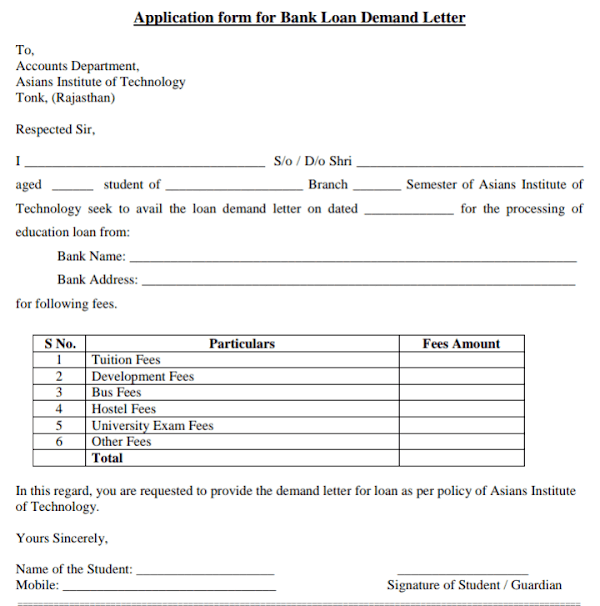 √ How to write an application for demand draft of education loan ...