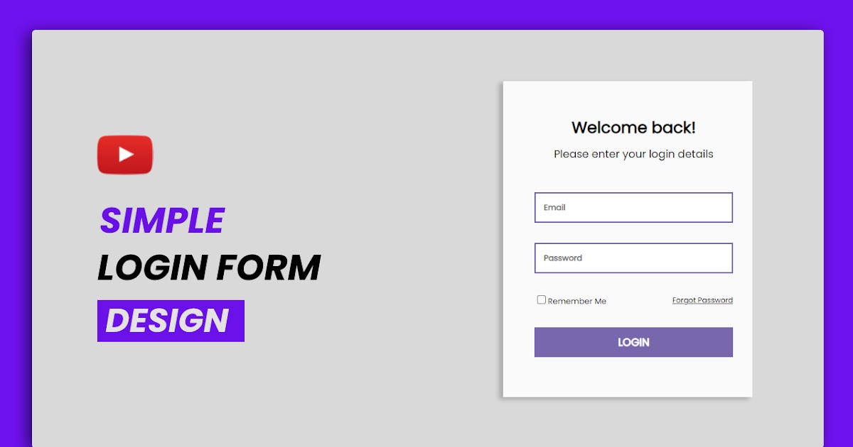 Simple Login Form Design | HTML And CSS | RUSTCODE