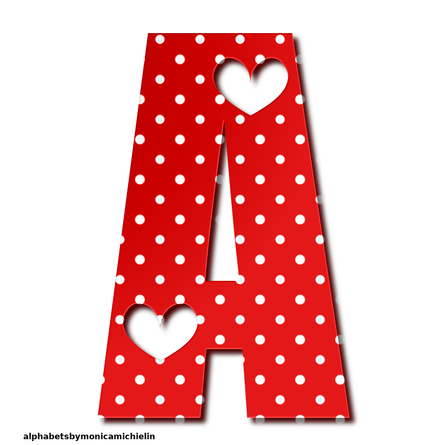 M. Michielin Alphabets: RED WHITE POLKA DOTS ALPHABET AND ICONS PNG