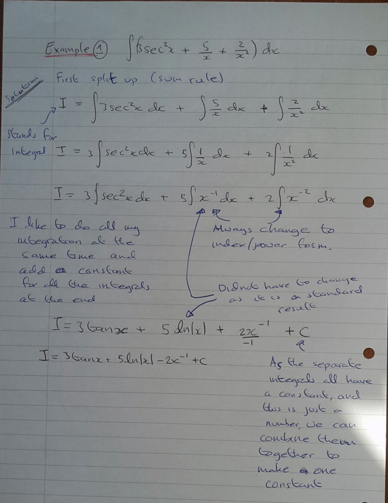 A Level Maths Notes: A2 Integration II: Examples