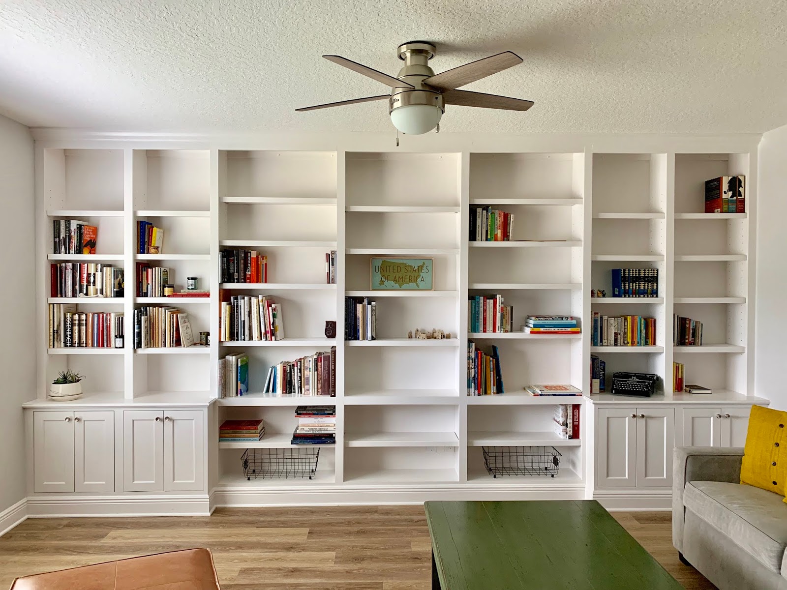 Florida Craftwood Blog: Wall to Wall Bookshelf with Base Cabinet ...