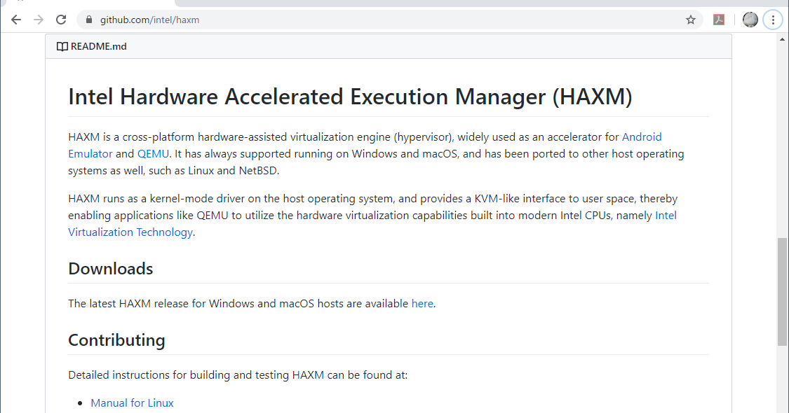 Intel Hardware Accelerated Execution Manager (HAXM)のインストール方法