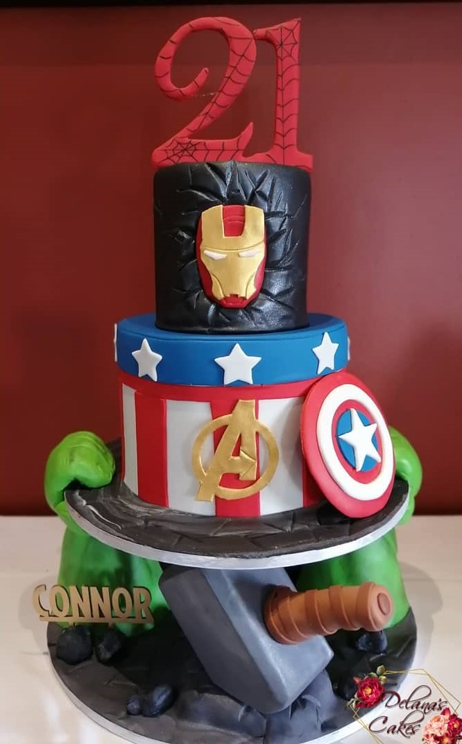 Delana's Cakes: Marvel Themed Birthday Cake
