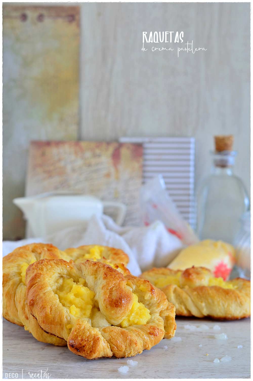 Raquetas de crema pastelera | DECORECETAS