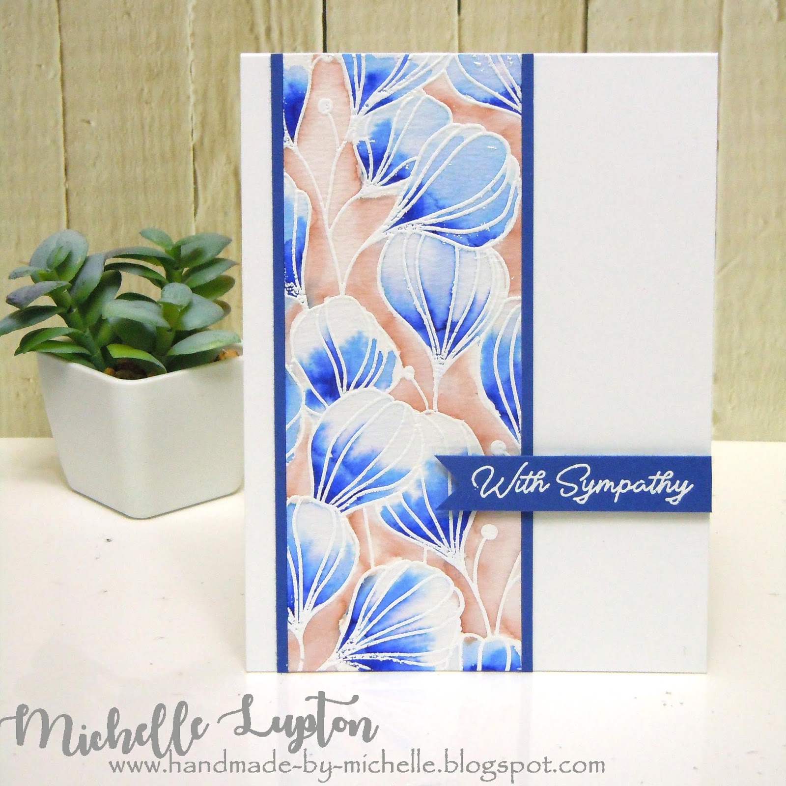 Handmade by Michelle: Blue sympathy card