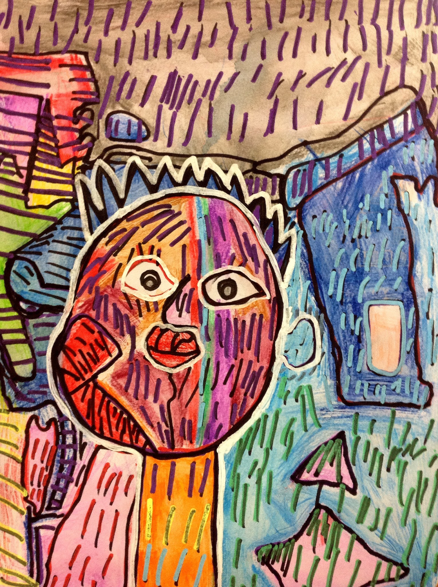 STUDENT ARTWORKS - NEW CUBISM with Kindergarten/Year 1 Composite Class
