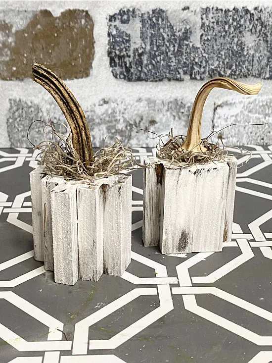 Mini Wooden Block Pumpkins