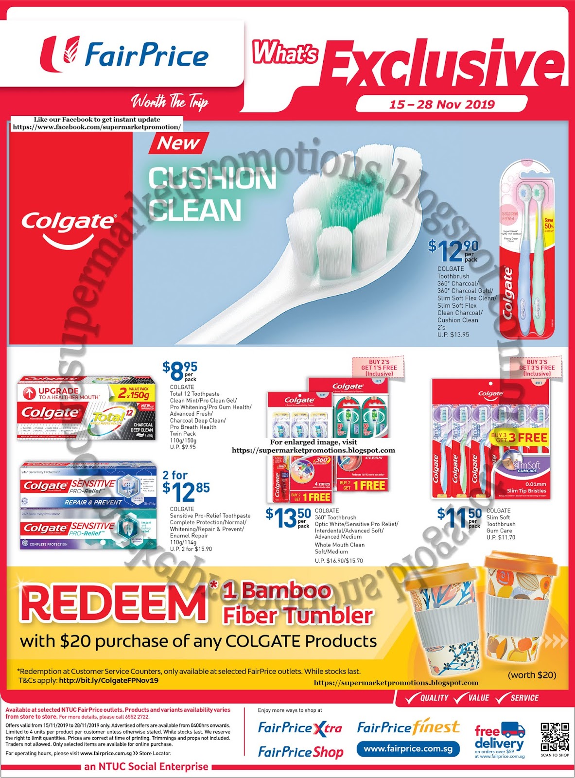 NTUC FairPrice Colgate Redeem Bamboo Fiber Tumbler Promotion 15 - 28 ...