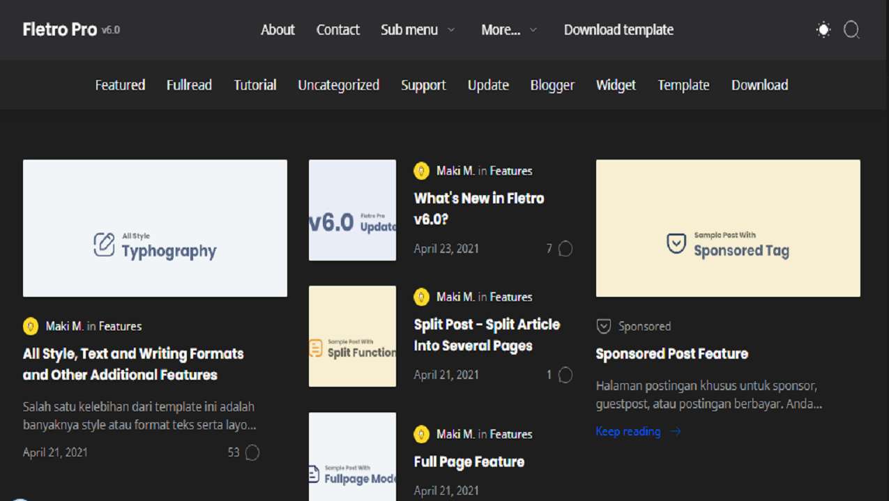 Fletro Pro v6.0 Premium Blogger Template Free Download - Login-Ke