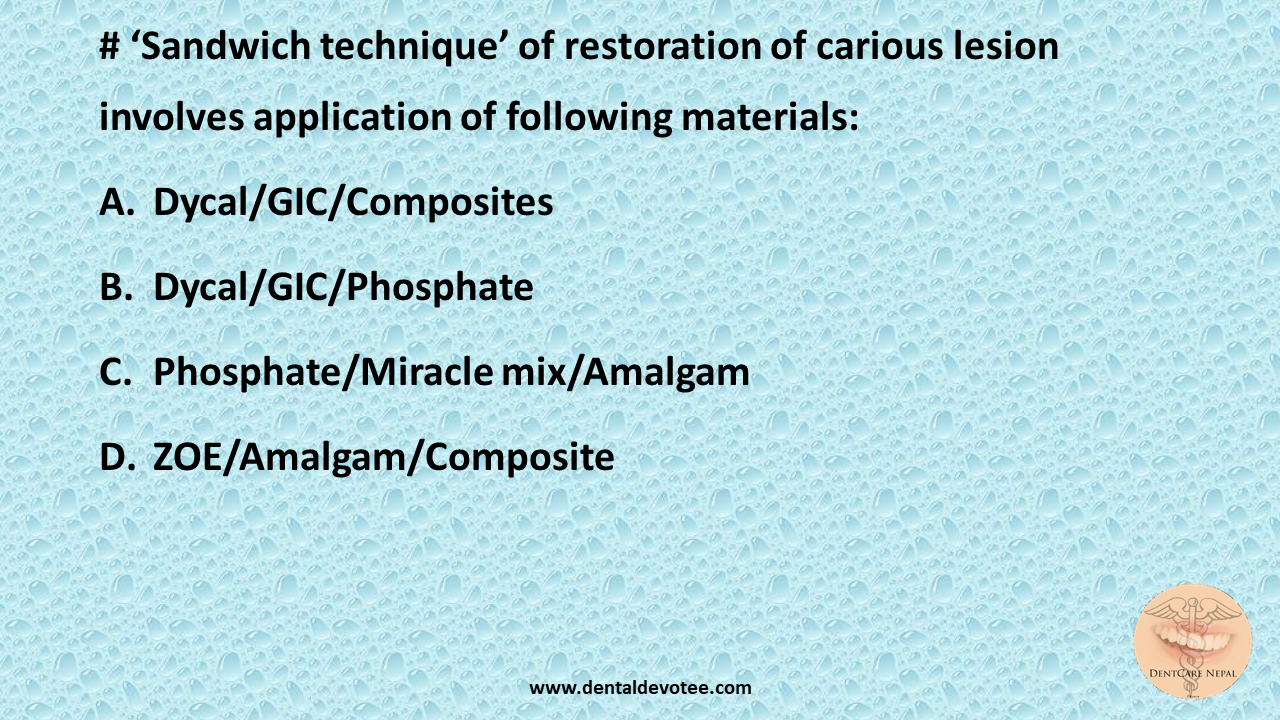 Dentosphere : World of Dentistry: ‘Sandwich technique’ of restoration ...