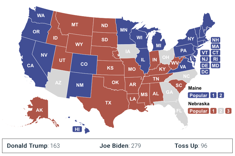 jobsanger: Electoral College Map For 2020 Now Favors Joe Biden