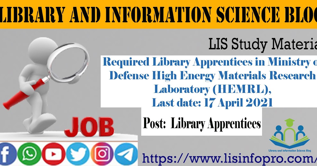 Required Library Apprentices in Ministry of Defense High Energy ...