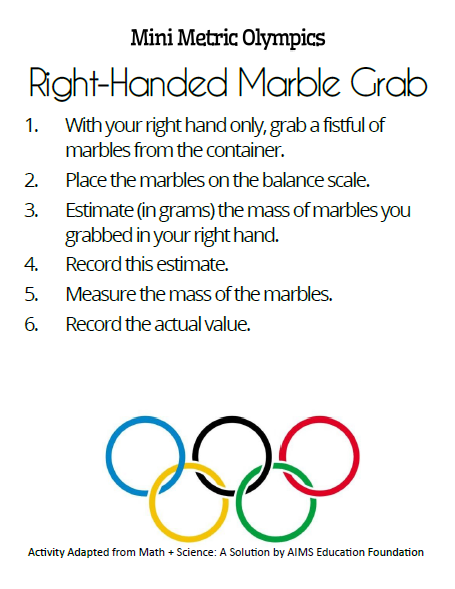 Math = Love: Mini Metric Olympics