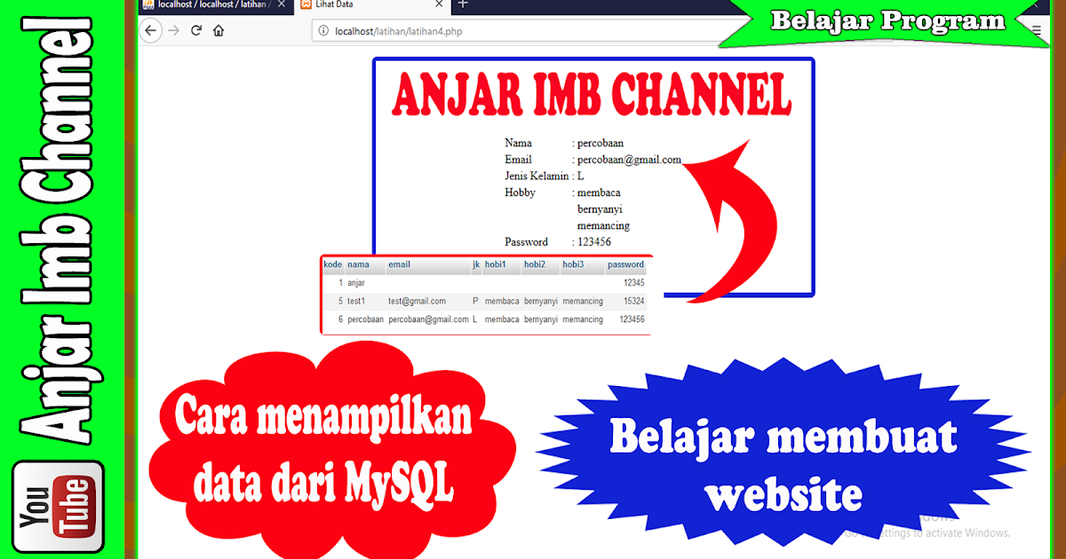 belajarpemrograman: Kode Php Menampilkan data dari database Mysql