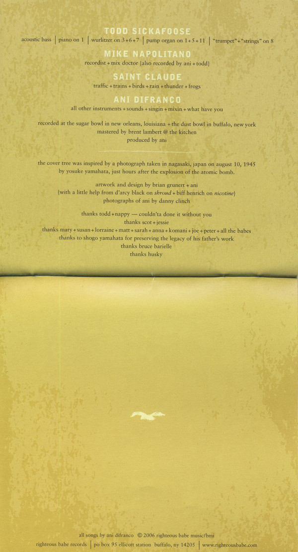 Encarte: Ani DiFranco - Reprieve - Encartes Pop