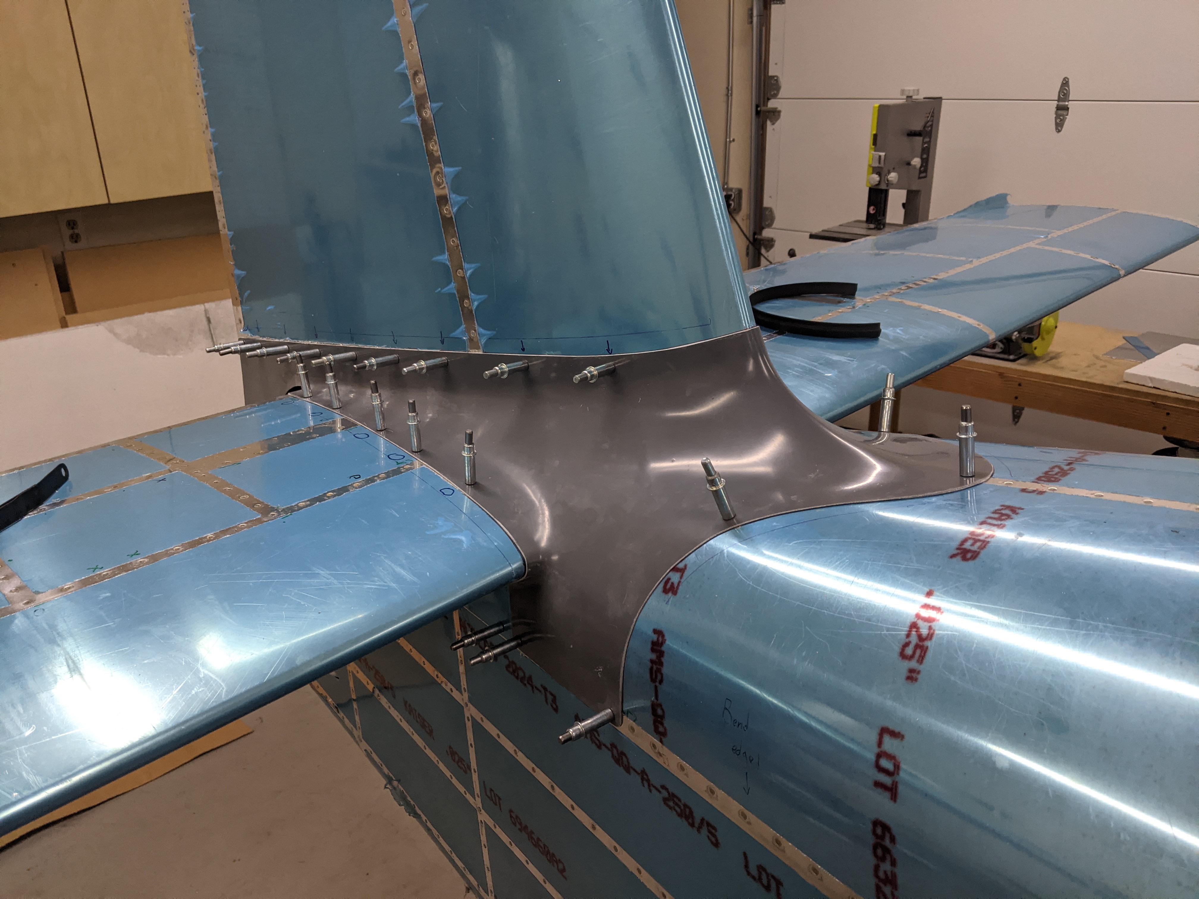 Damazio family's RV-10 project: Empennage fairings started