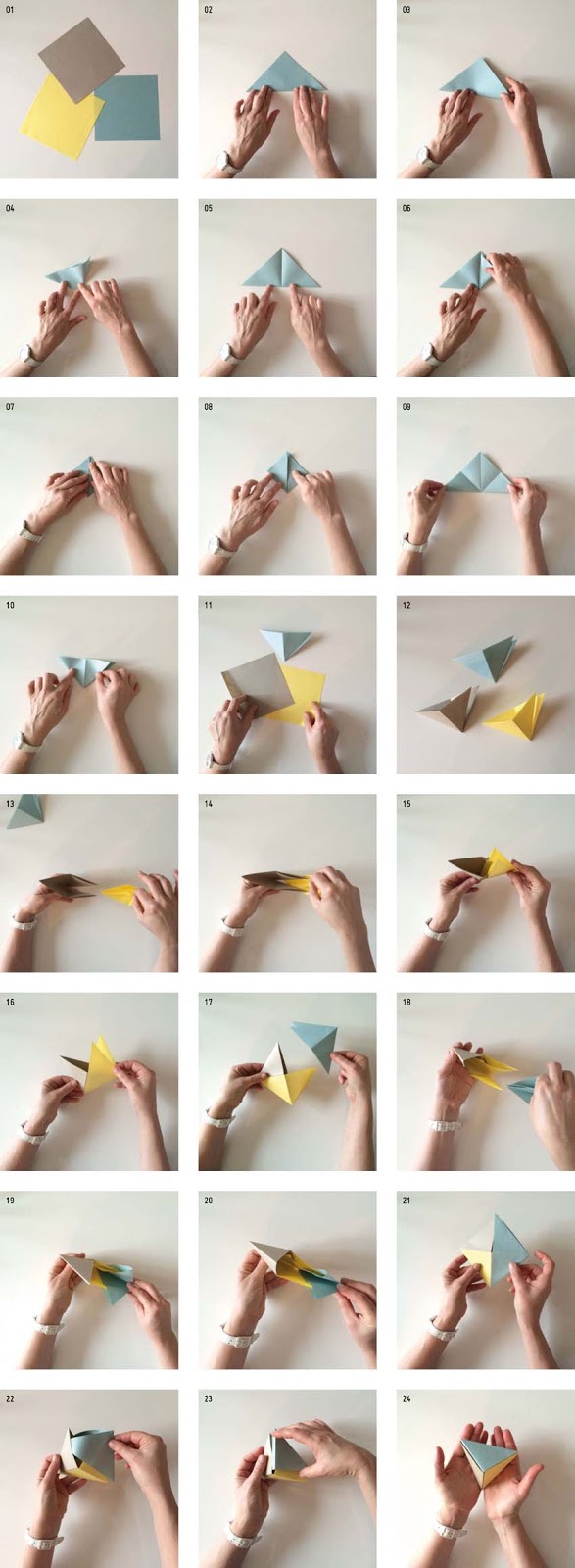 it's a heart heart season: Triangular origami crystals tutorial