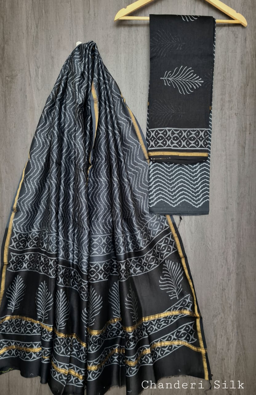 Chanderi silk dress materials